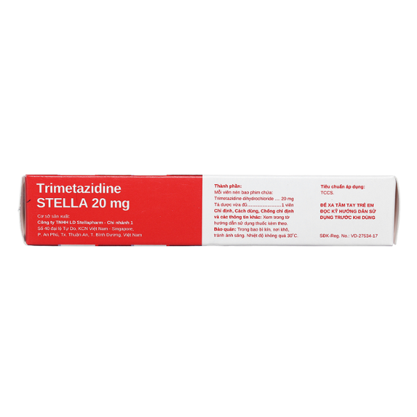Trimetazidin Stada 20mg trị đau thắt ngực (Hộp 60 viên)